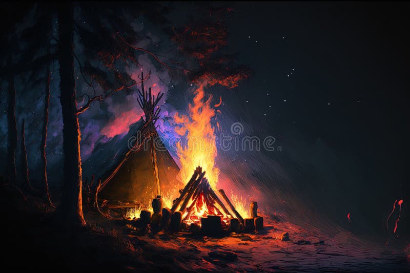 Night Beach Fire Stock Illustrations – 1,122 Night Beach Fire Stock ...