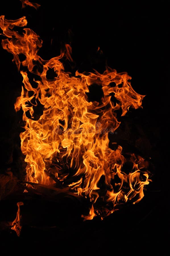 Fire at night stock image. Image of nighttime, fire, flame - 79337801