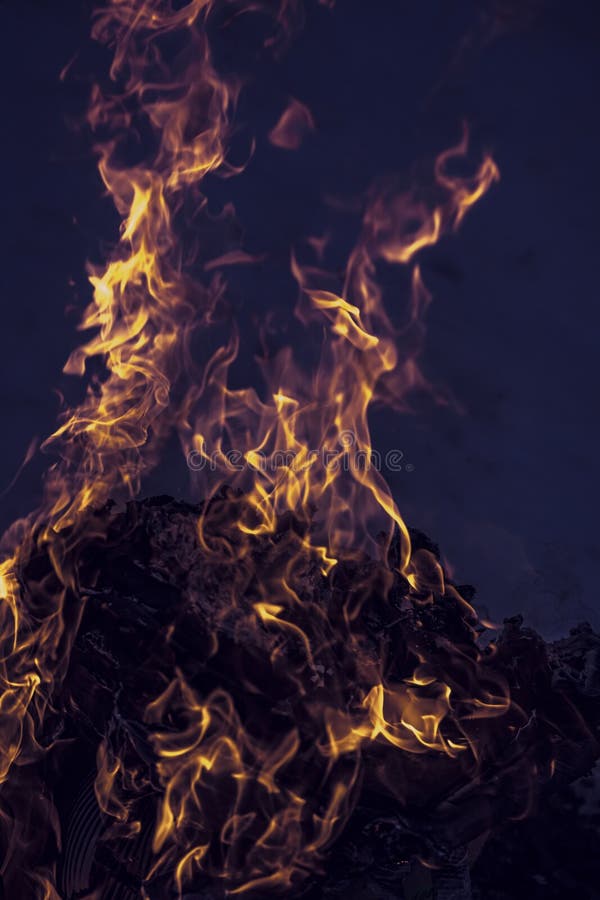 Fire at night stock photo. Image of dark, vertical, campfire - 143312886