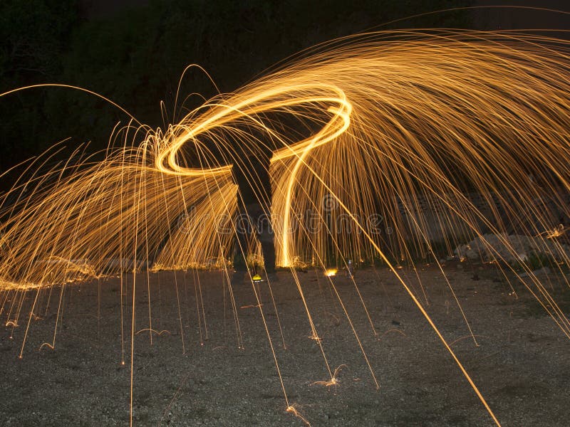 Fire in the night stock image. Image of work, delusion - 173182641