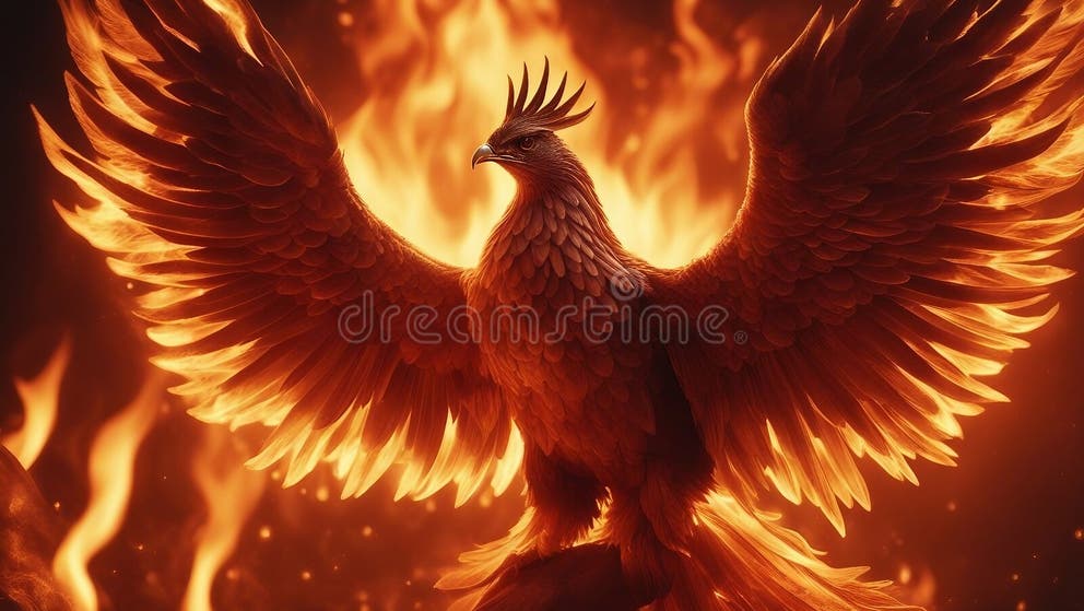 Fire in the Night _A Phoenix on Fire that Glows with Beauty and Majesty ...