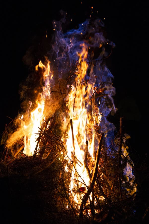 Fire in the night stock image. Image of objects, light - 153583459