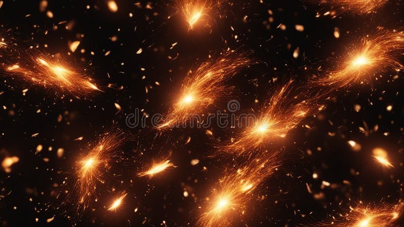 Fire in the Night Sky a Pattern of Fire Sparks, Creating a Contrast of ...