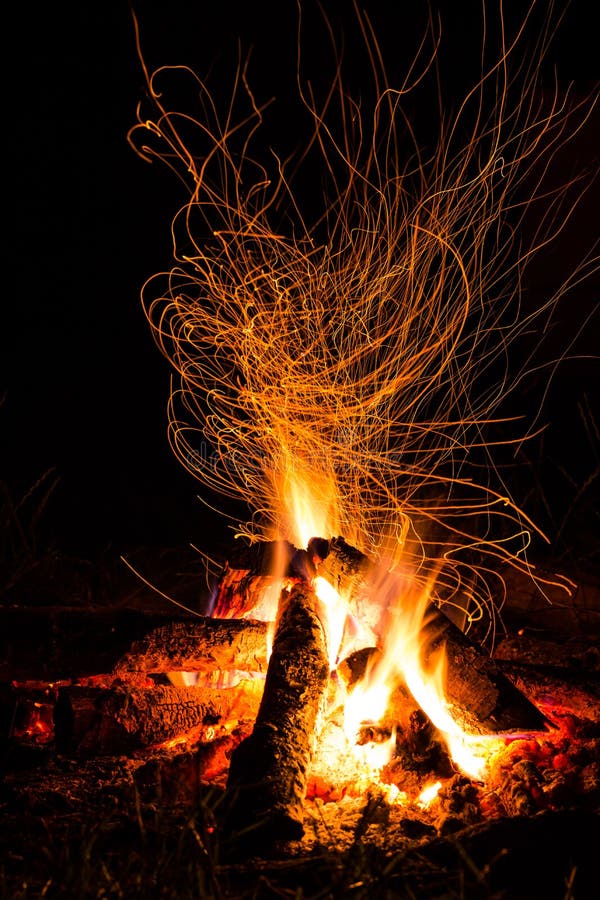 Fire in the night stock image. Image of dangerous, hell - 44316205