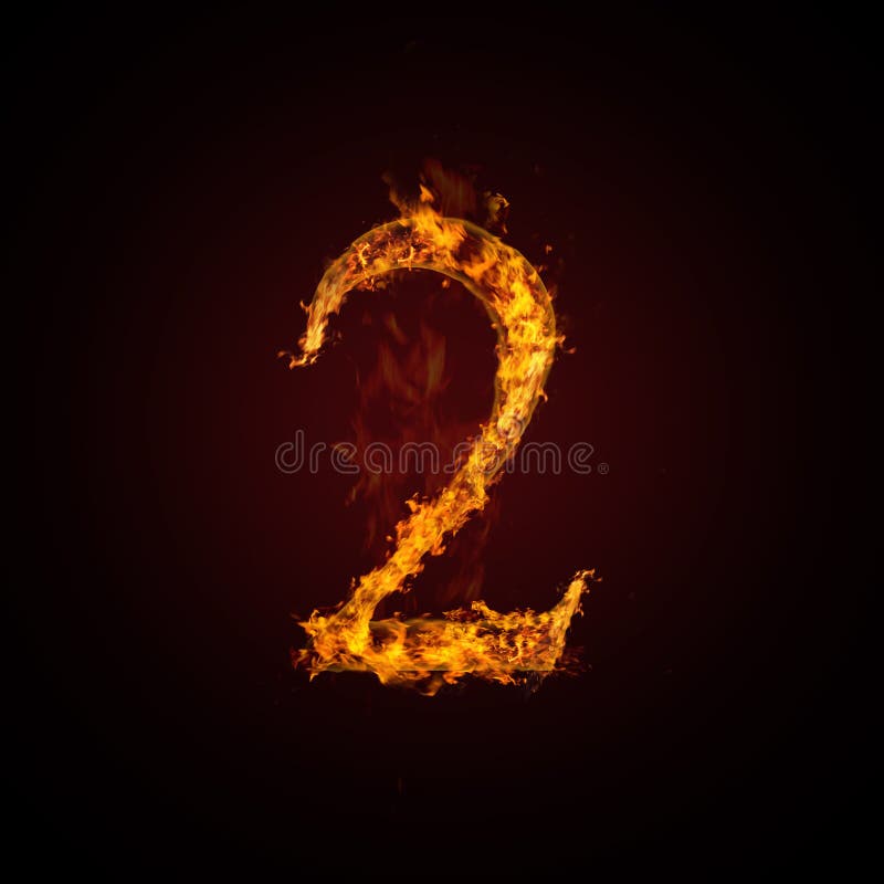 Fire Number 9 Nine of Burning Flame Stock Illustration - Illustration ...