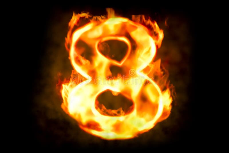 Fiery Number Eight stock illustration. Illustration of magic - 5790554