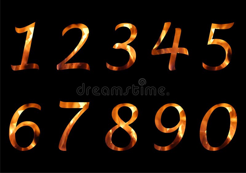 Fire numbers stock illustration. Illustration of numeral - 14779964