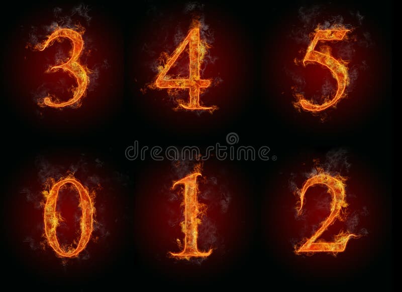 Fire numbers stock illustration. Illustration of number - 23908611