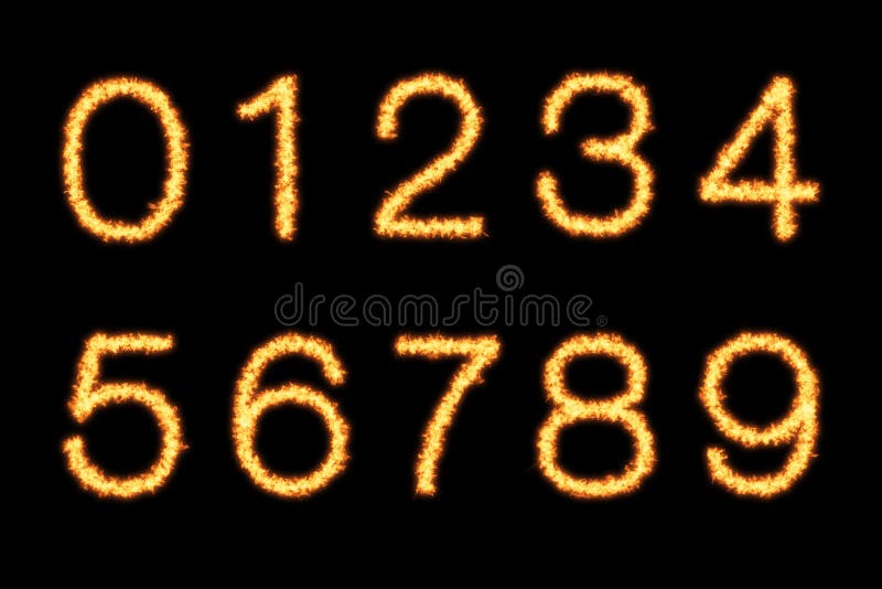 Fire numbers stock illustration. Illustration of black - 74660567