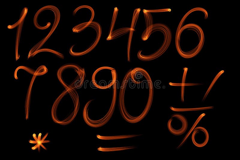 Fire Font Collection Isolated Black Background Stock Illustrations ...