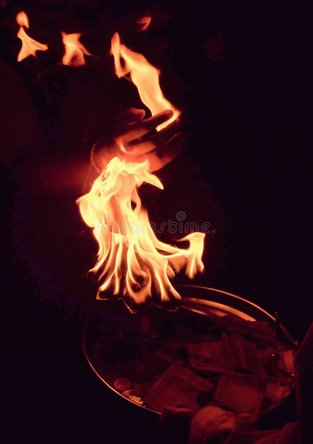 Fire of Devotion in Colours of India Stock Image - Image of pauri ...