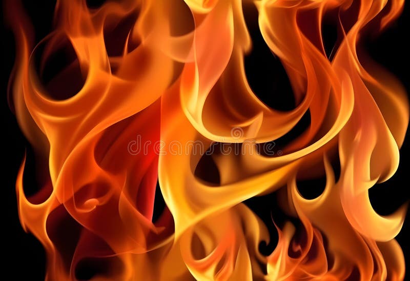 Fire Oil Painting Flames, Creative Digital Illustration Painting Stock ...