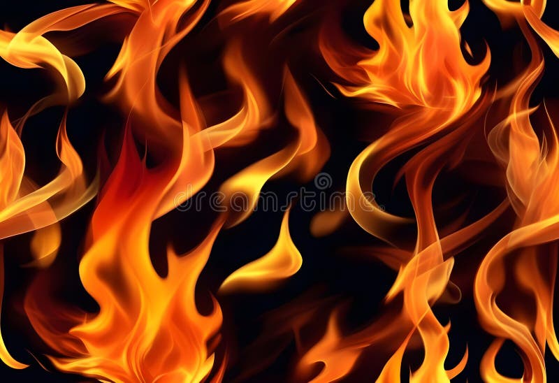 Fire Oil Painting Flames, Creative Digital Illustration Painting Stock ...