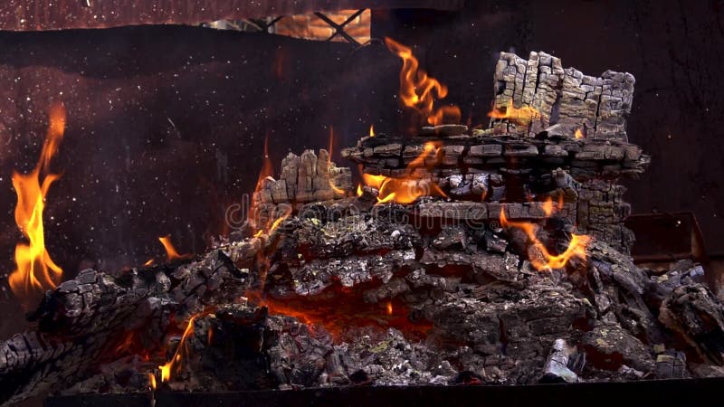 Fire in the open air smoke stock video. Video of bonfire - 345852555