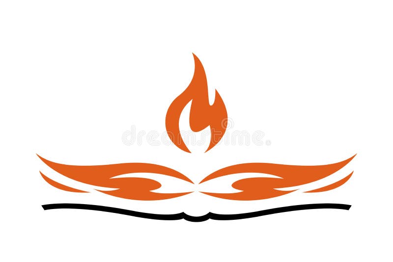 Fire and Open Book Icon. Success Concept, Ideas Stock Illustration ...