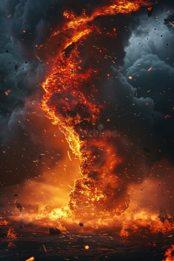 Large Fire Burning Open Field Flames Smoke Visible Stock Photos - Free ...