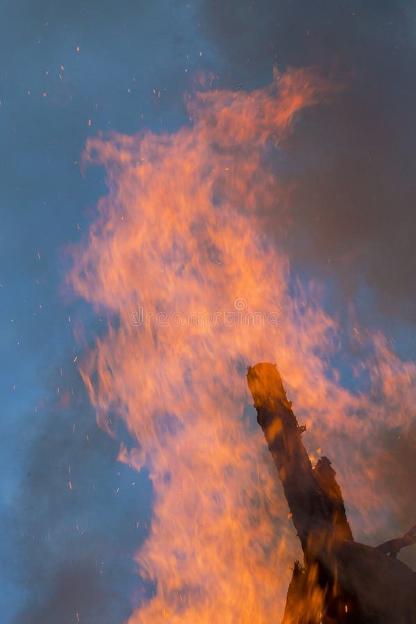 Outside Fire in a Camping Base Stock Image - Image of nature, fire ...