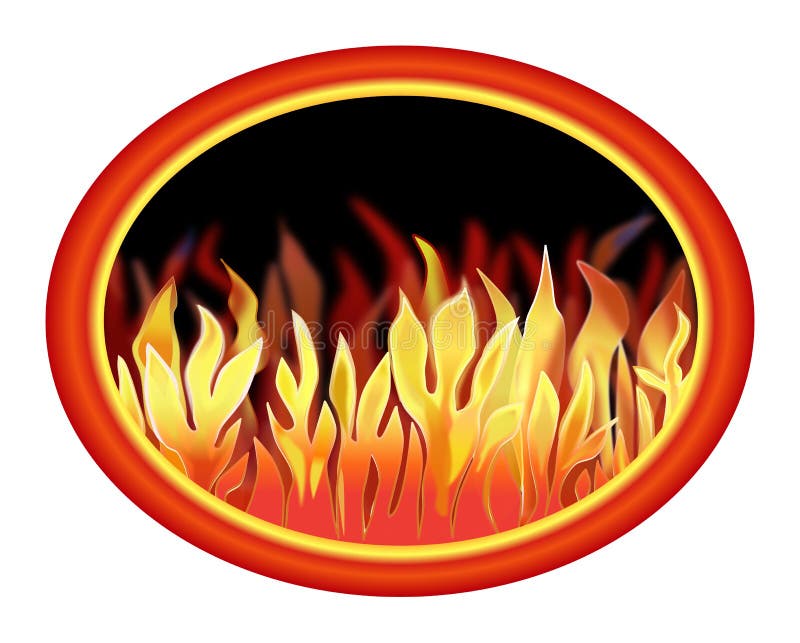 Fire in an Oval stock illustration. Illustration of illustrations ...