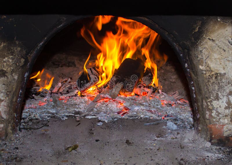 Fire in Oven. Fire in Traditional Baking Ovens for Cooking Stock Image ...