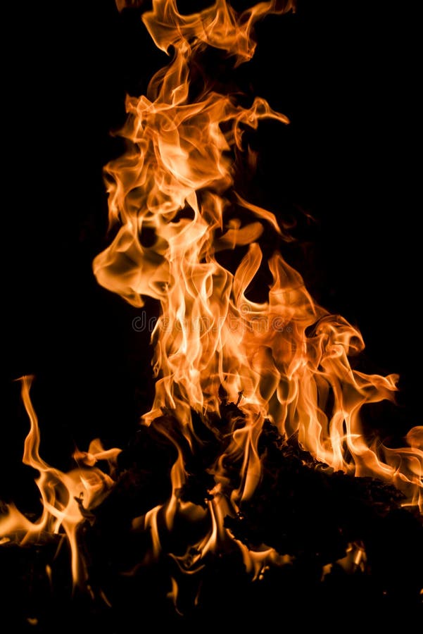 Fire Over Black Background. Fire Sparks Background. Abstract Blaze ...
