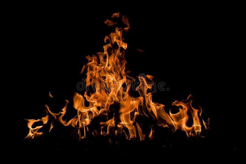 Fire Over Black Background. Fire Sparks Background. Abstract Dark ...