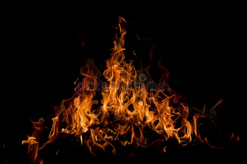 Fire Over Black Background. Fire Sparks Background. Abstract Dark ...