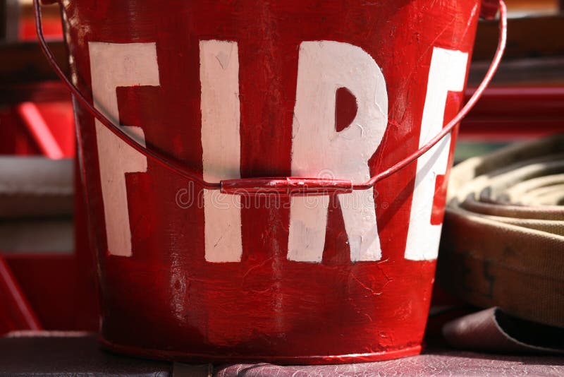 Fire pail in red stock image. Image of type, daylight - 11845141