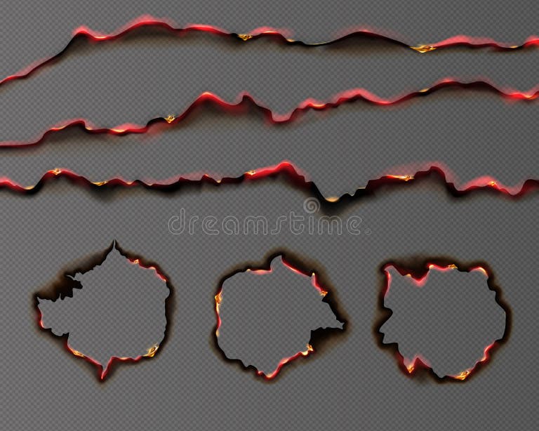 Fire Paper Edge. Burn Rip Page Hole. Burnt Texture Effect on Torn Sheet ...