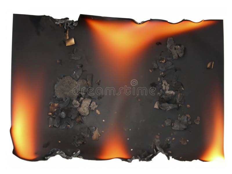 Fire Paper Isolated on White Background Stock Illustration ...