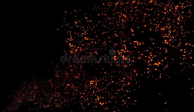 Colorful Particles Effect Dust Debris Isolated on Black Background ...