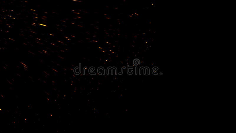 Fire Particles Effect Dust Debris Isolated on Black Background, Motion ...