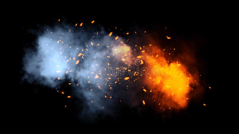 Fire Particles Effect Dust Debris Isolated on Black Background, Motion ...