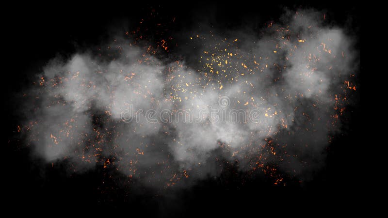Fire Particles Effect Dust Debris Isolated on Black Background, Motion ...