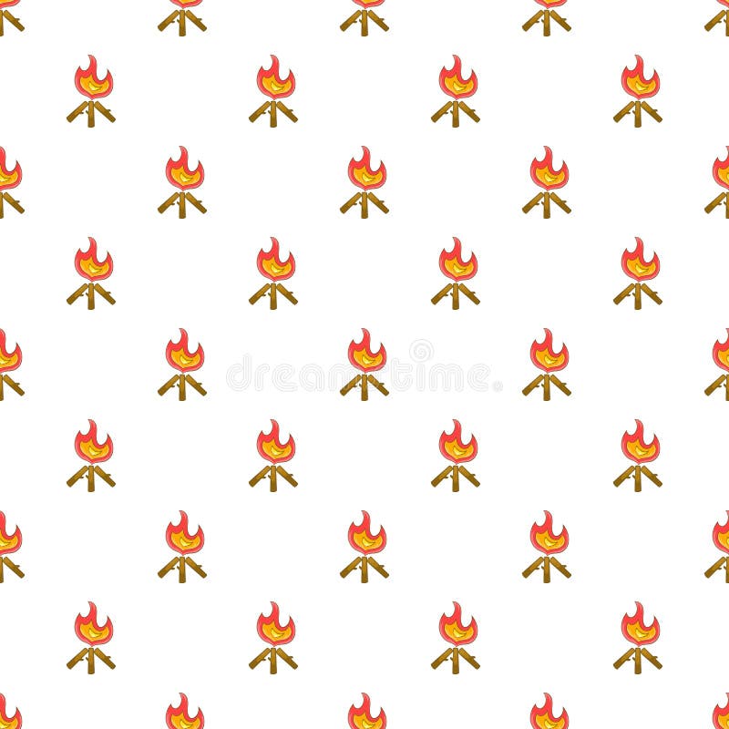 Fire Pattern, Cartoon Style Stock Vector - Illustration of blaze, light ...