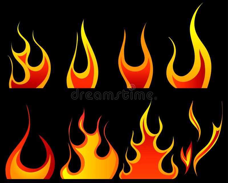 Fire patterns set stock vector. Illustration of drawing - 10291996