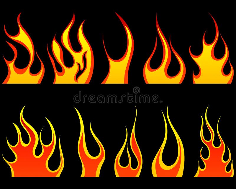 Fire patterns set stock vector. Illustration of explosives - 10705448
