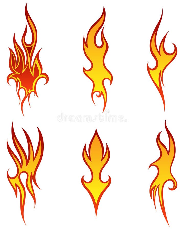 Fire patterns set stock vector. Illustration of bonfire - 11407723