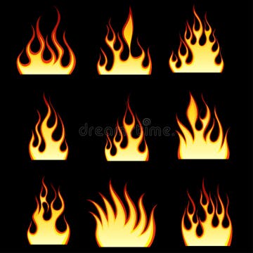 Fire patterns set stock vector. Illustration of backdrop - 11407768