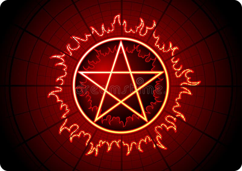 Fire Pentagram stock vector. Illustration of lucifer, illustration ...
