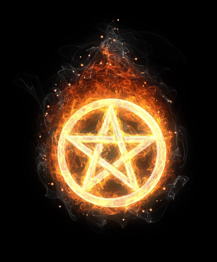Fire pentagram stock illustration. Illustration of sign - 56011797
