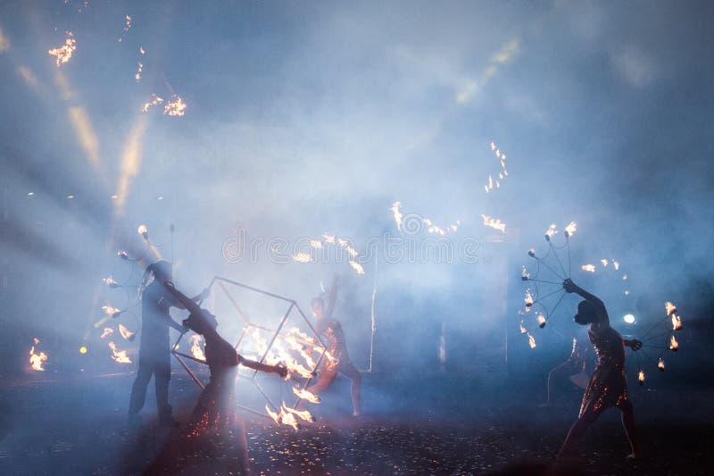 Fire and people editorial stock photo. Image of fireworks - 83822153