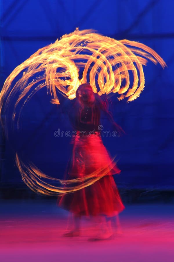 Fire performance stock image. Image of entertainment - 41805349