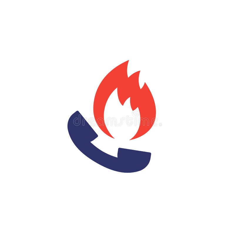 Fire Phone Icon on White, Vector Sign Stock Vector - Illustration of ...