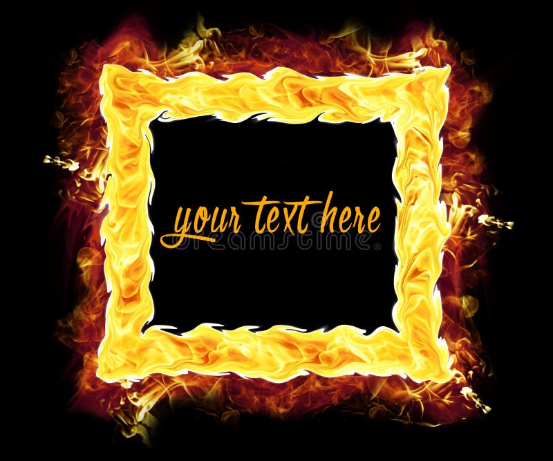 Fire photo frame, flame stock illustration. Illustration of cover ...