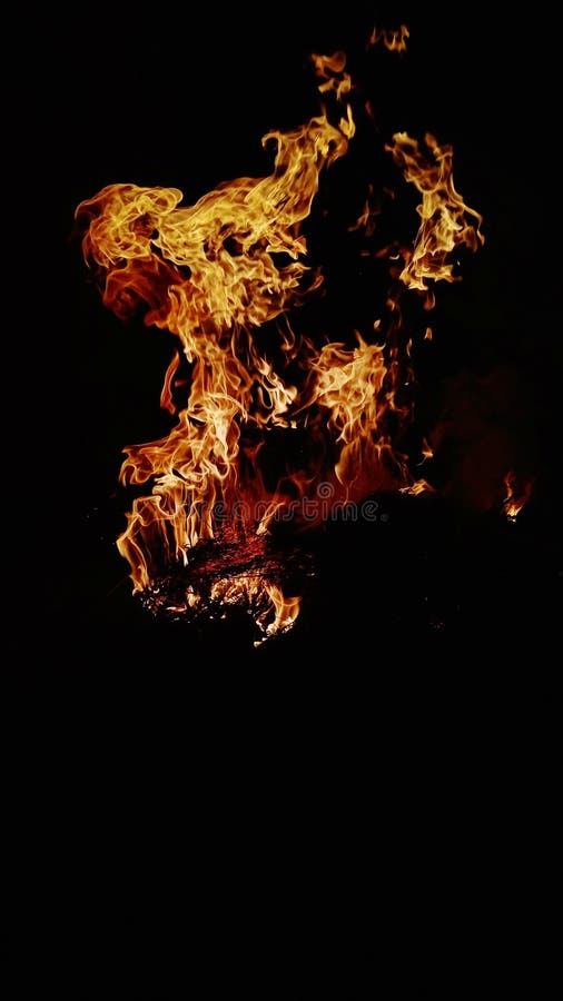 Fire Photography Image in Night Stock Photo - Image of darkness, fire ...