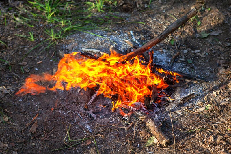 Fire for picnic stock photo. Image of light, heat, campfire - 156481106