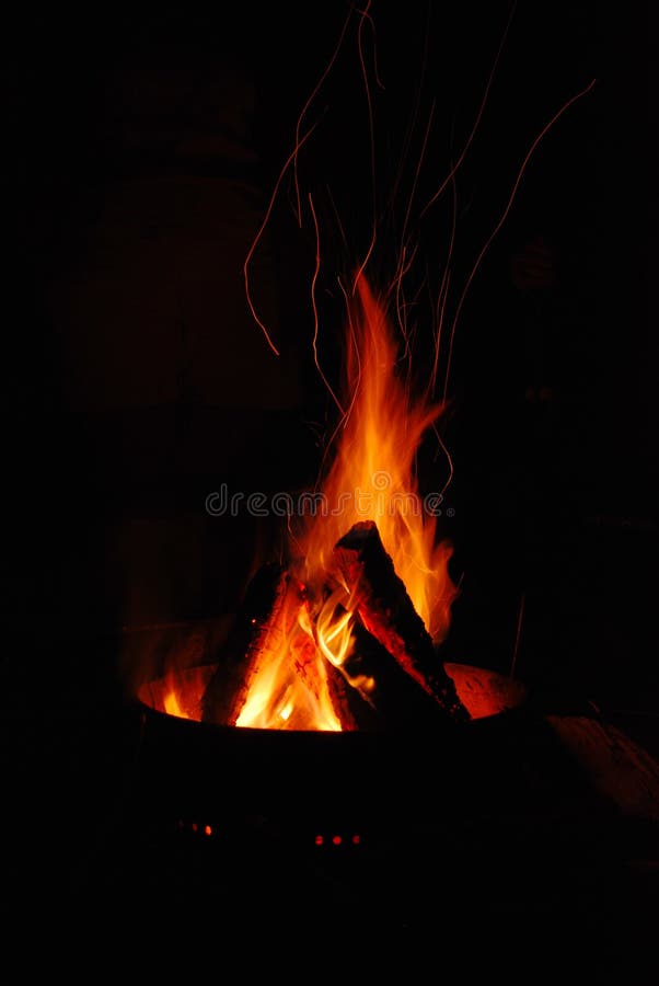 Fire Pit stock image. Image of sparks, camping, dark, spark - 7667547