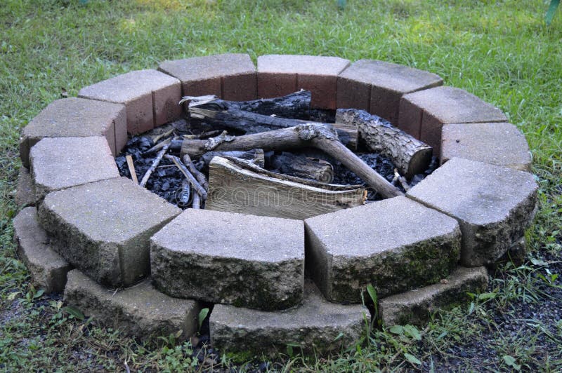 Fire Pit stock image. Image of gray, fire, bricks, natural - 77315807