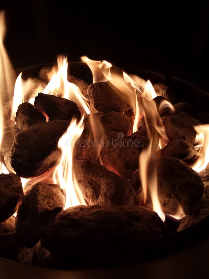 Fire pit stock image. Image of warm, fire, backyard, stone - 48859445