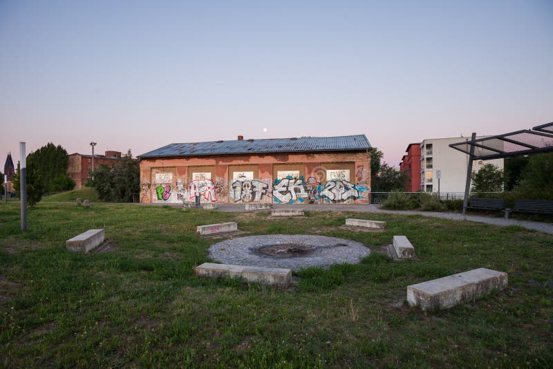 Fire pit, Frankfurt (Oder) stock image. Image of park - 64974365